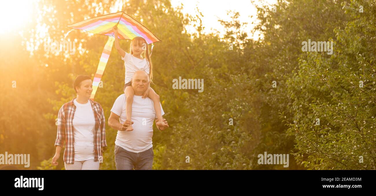 Family Walking Dog Togetherness Nature Concept Stock Photo - Alamy