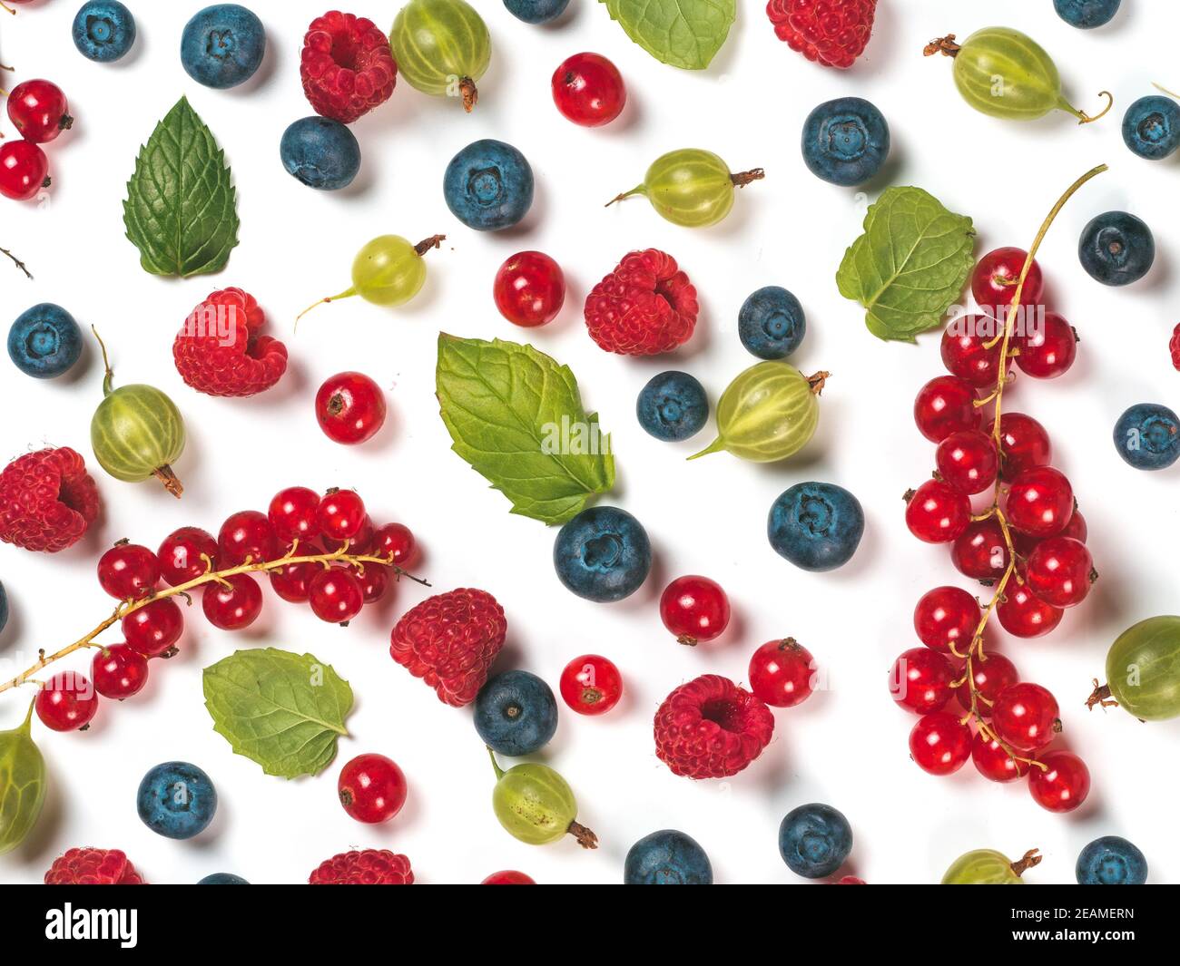 Various fresh summer berries pattern Stock Photo - Alamy