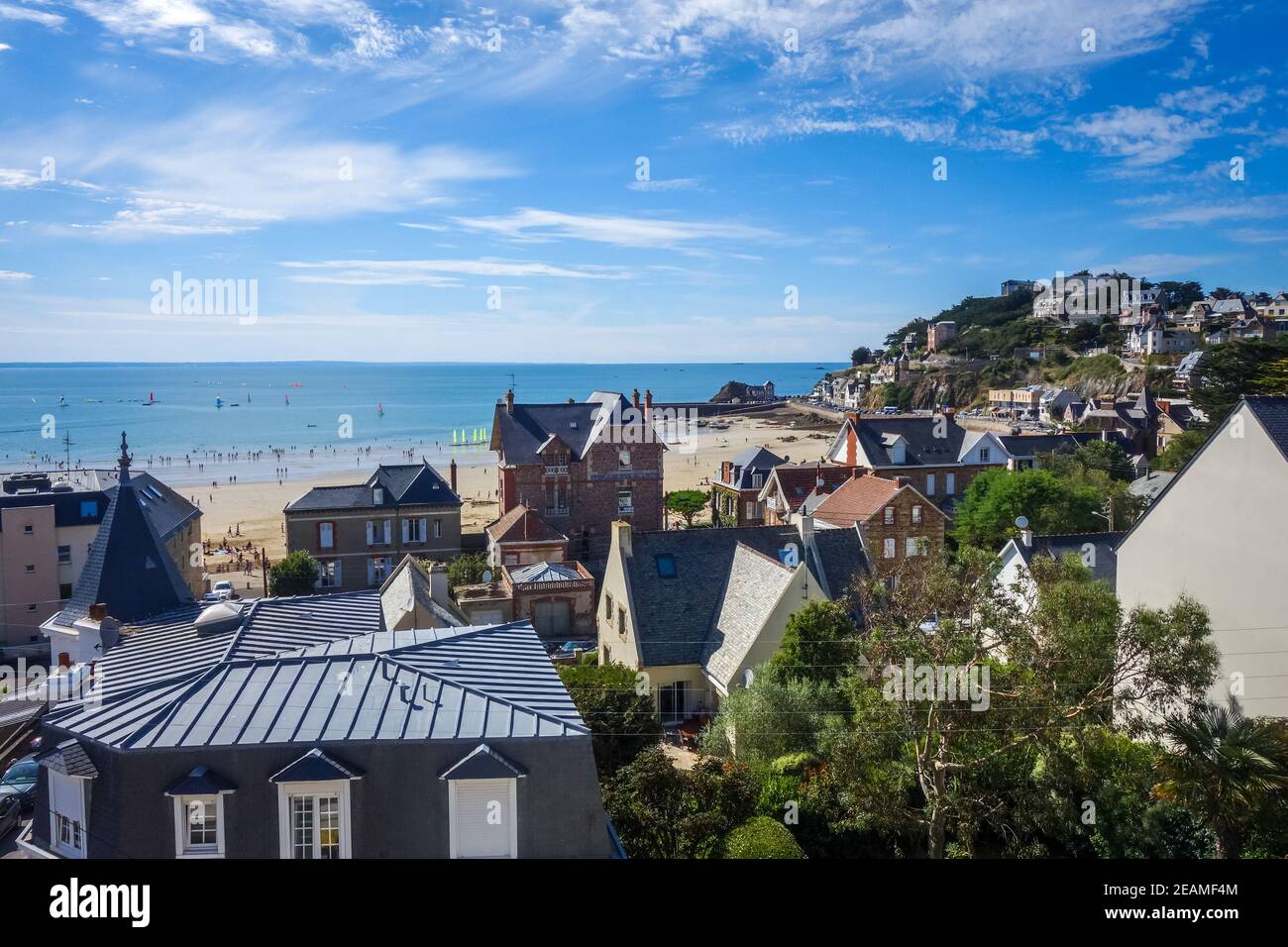 Pleneuf Val Andre city and beach view, Brittany, France Stock Photo - Alamy