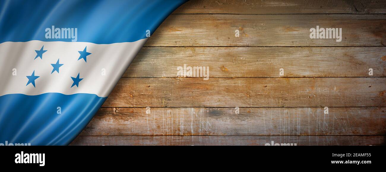 Honduras flag on vintage wood wall banner Stock Photo - Alamy