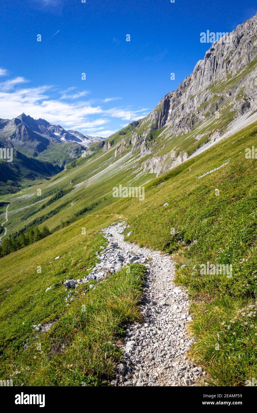 Mountain and hiking path landscape in French alps Stock Photo - Alamy