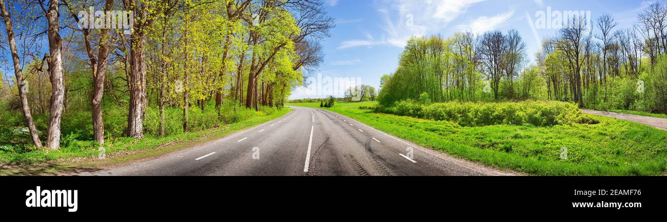Road panorama on sunny summer day Stock Photo - Alamy