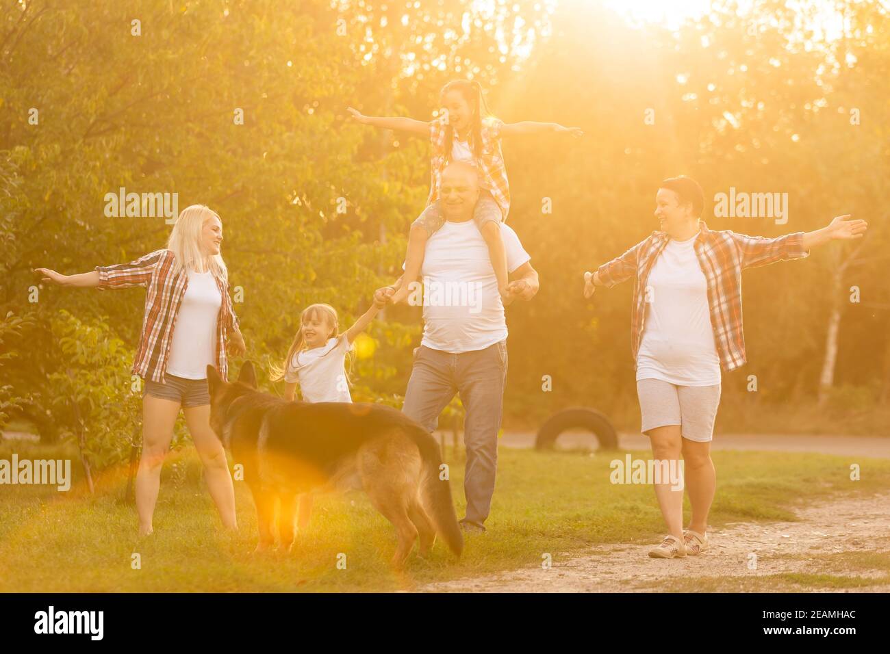Multi Generation Family On Countryside Walk Stock Photo - Alamy