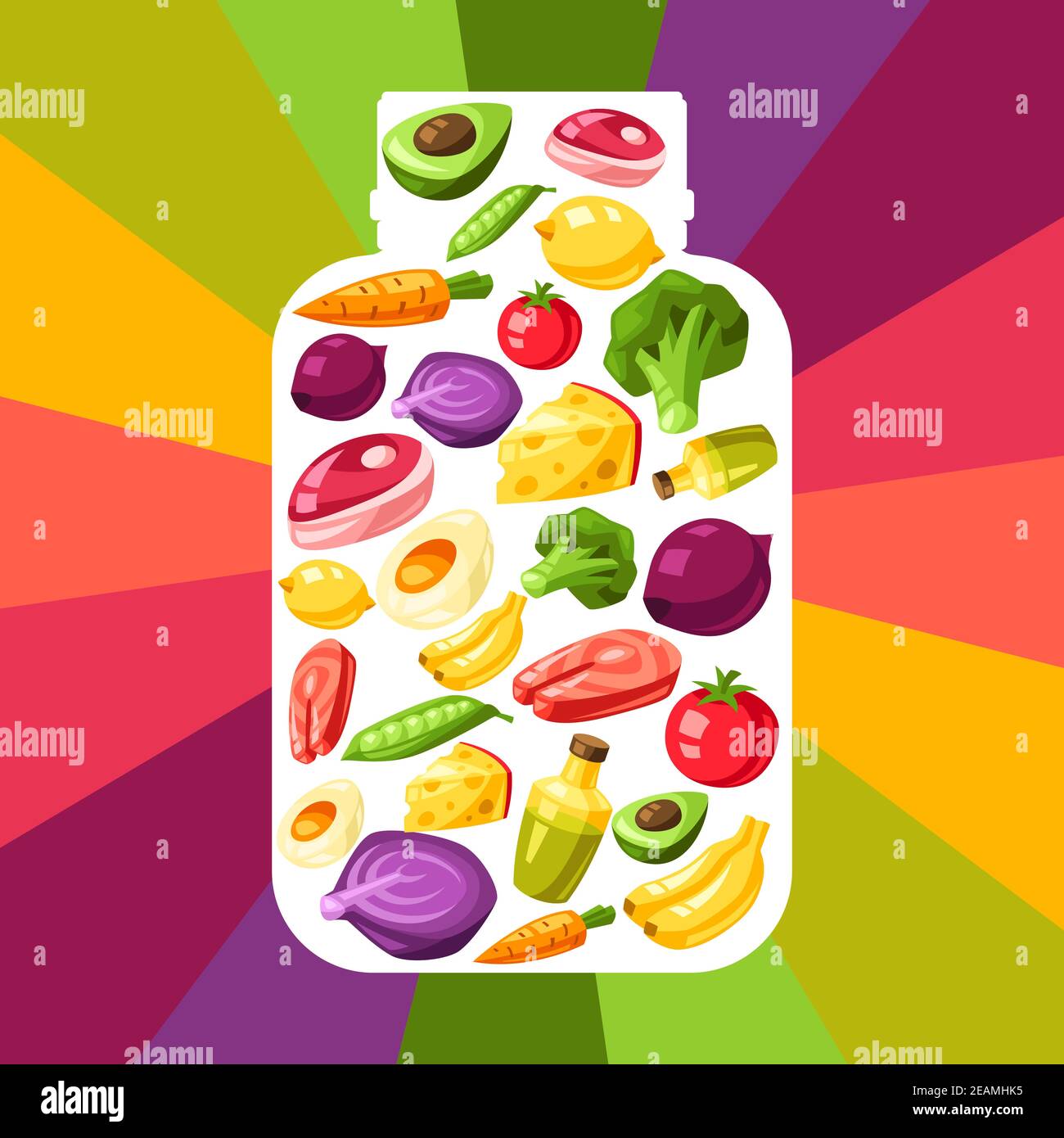 Vitamin food sources illustration Stock Vector Image & Art - Alamy