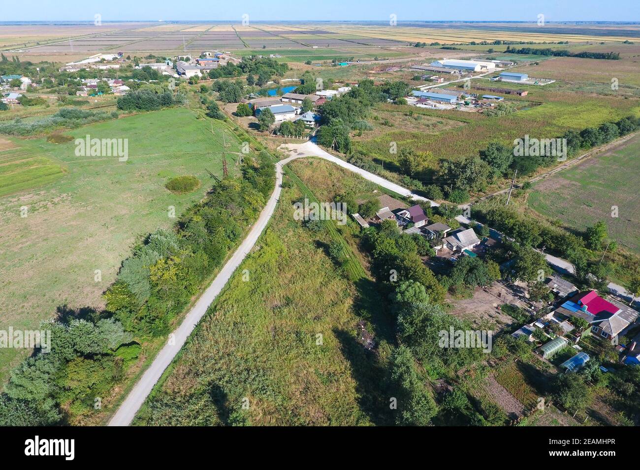 Village aerial landscape trees houses hi-res stock photography and ...