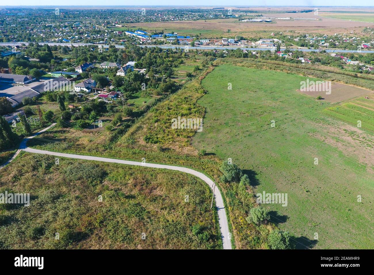 Top view of the small village Stock Photo - Alamy