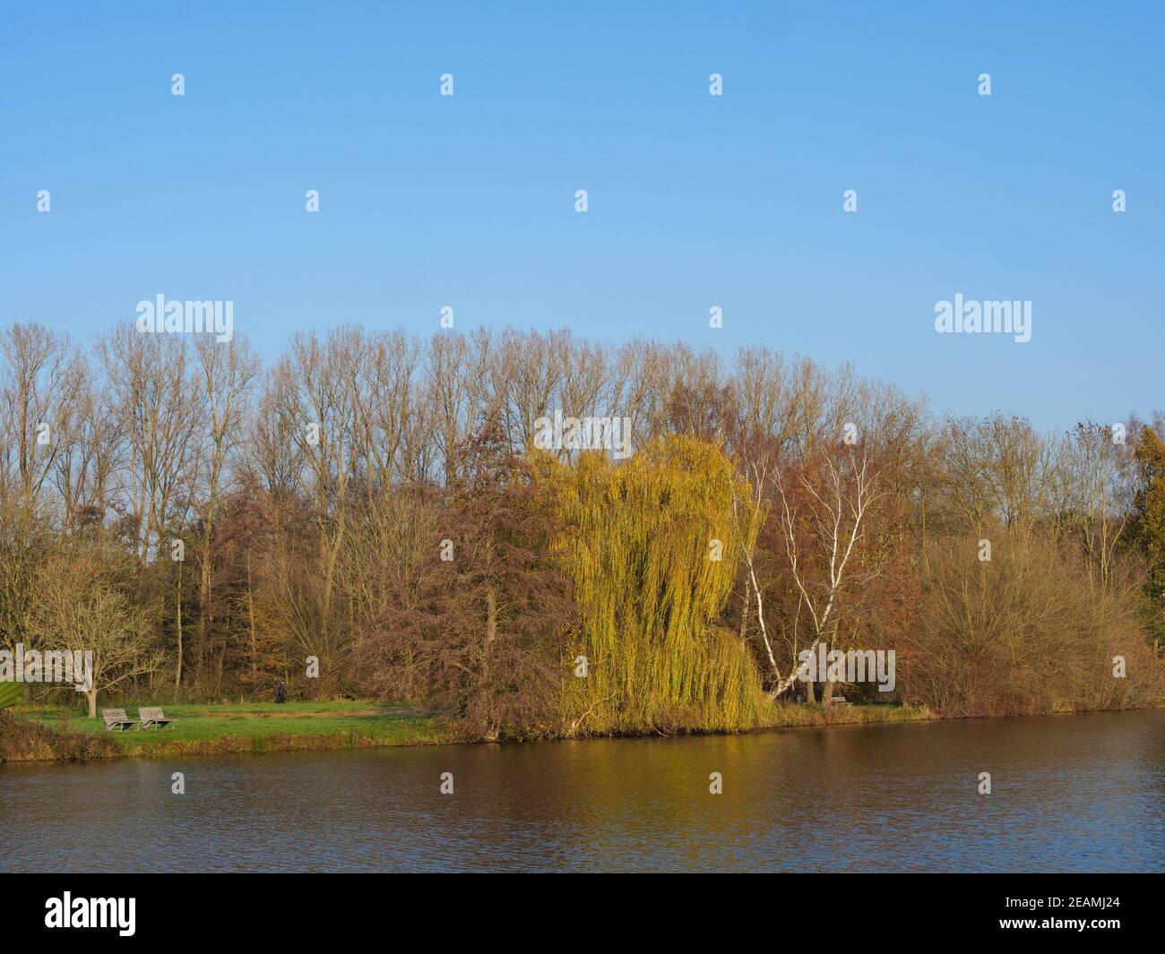 autumn time at a german lake Stock Photo - Alamy