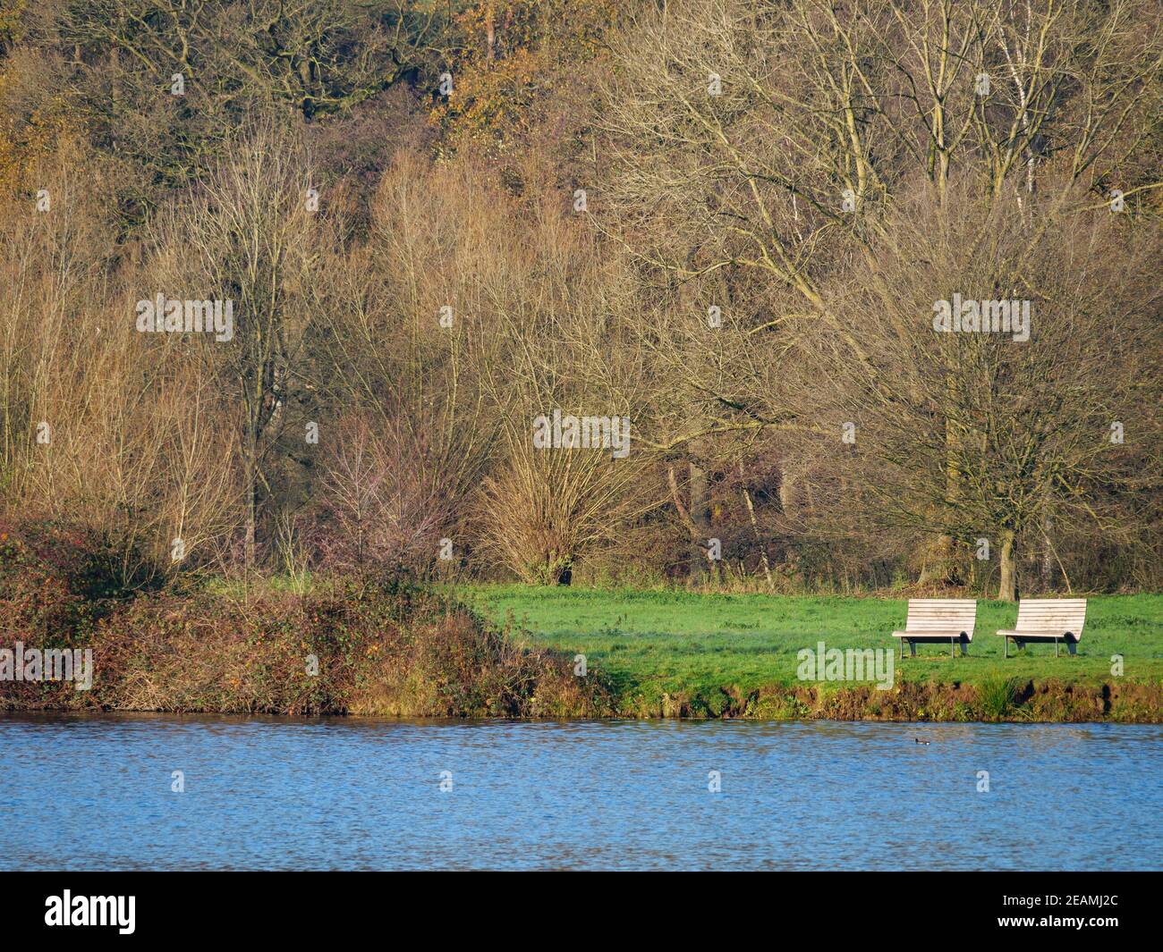 autumn time at a german lake Stock Photo - Alamy