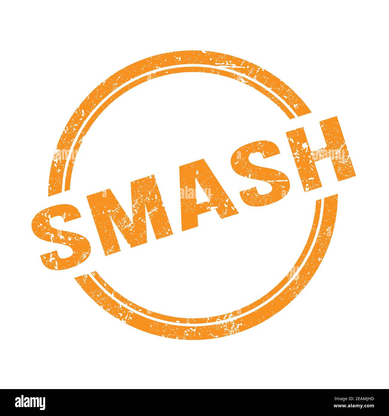 SMASH text written on orange grungy vintage round stamp Stock Photo - Alamy