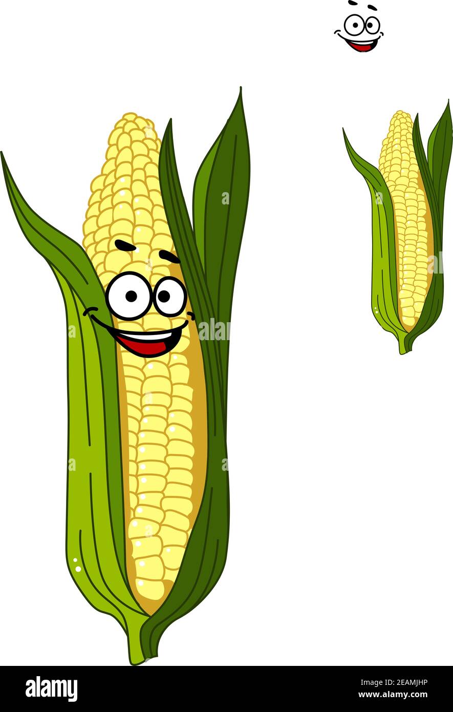 Happy corn cartoon character smiling hi-res stock photography and ...
