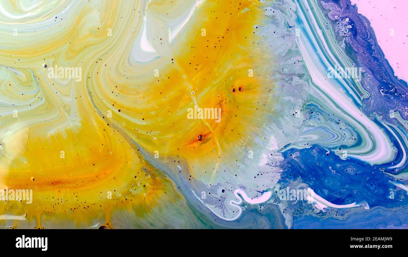 The colors of the aqueous ink are translucent. Abstract multicolored ...