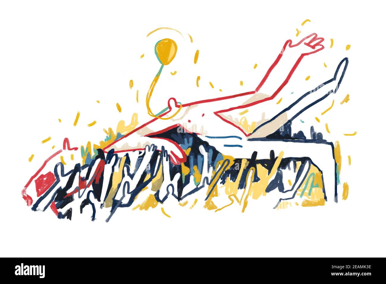 Victory Concept with cheer. Painting, Modern Abstract Graffiti ...