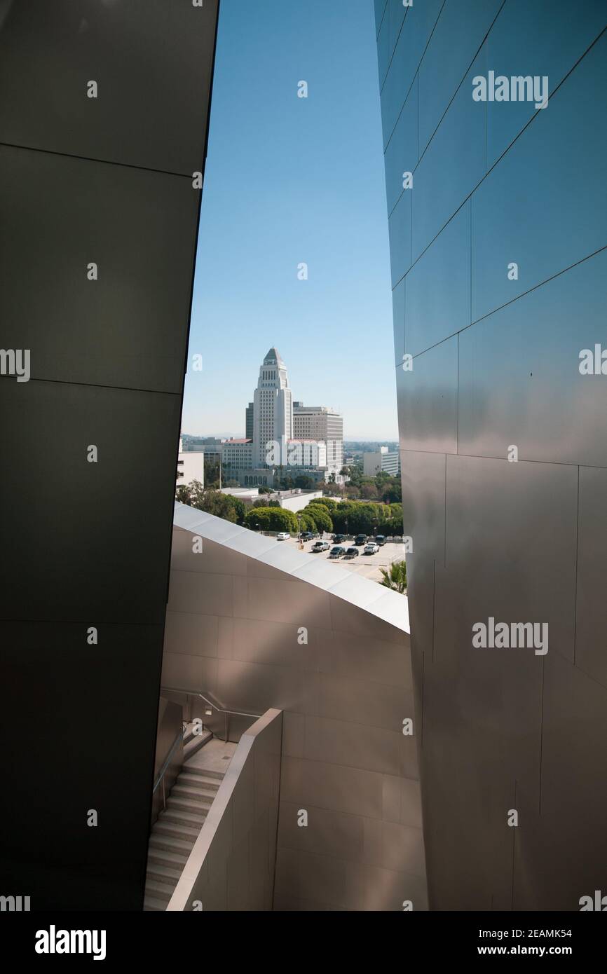 Buildings of Los Angeles from the walt disney concert hall Stock Photo ...