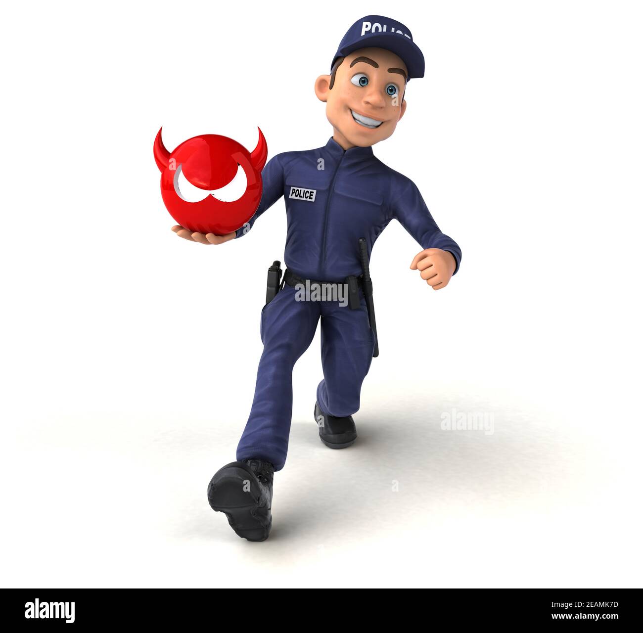 Fun 3D illustration of a cartoon Police Officer Stock Photo - Alamy