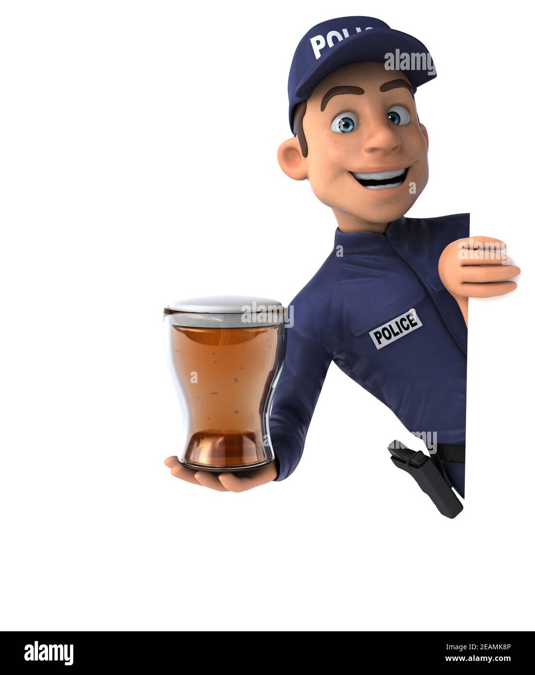 Fun 3D illustration of a cartoon Police Officer Stock Photo - Alamy