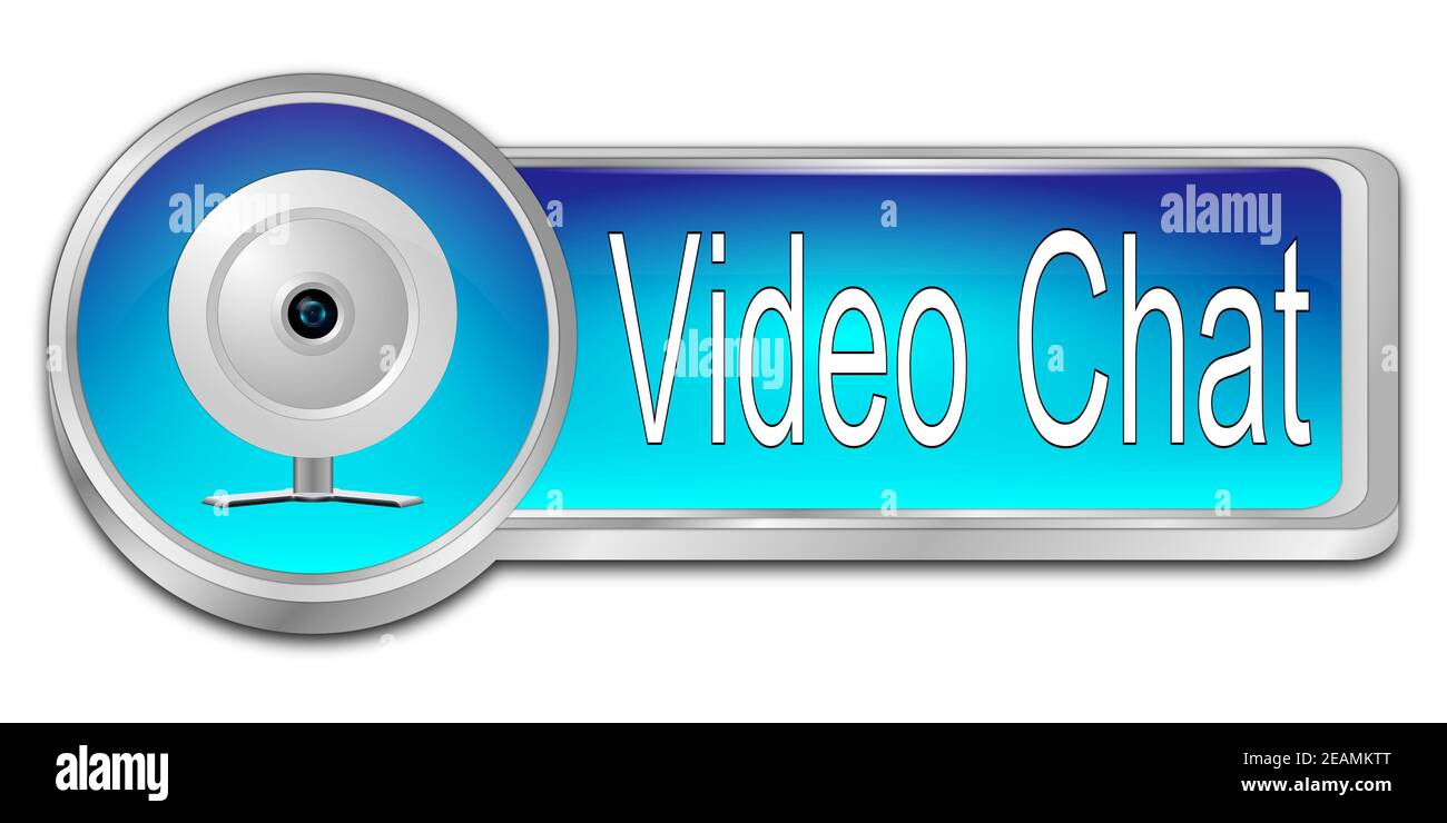 blue Video Chat Button - 3D illustration Stock Photo - Alamy