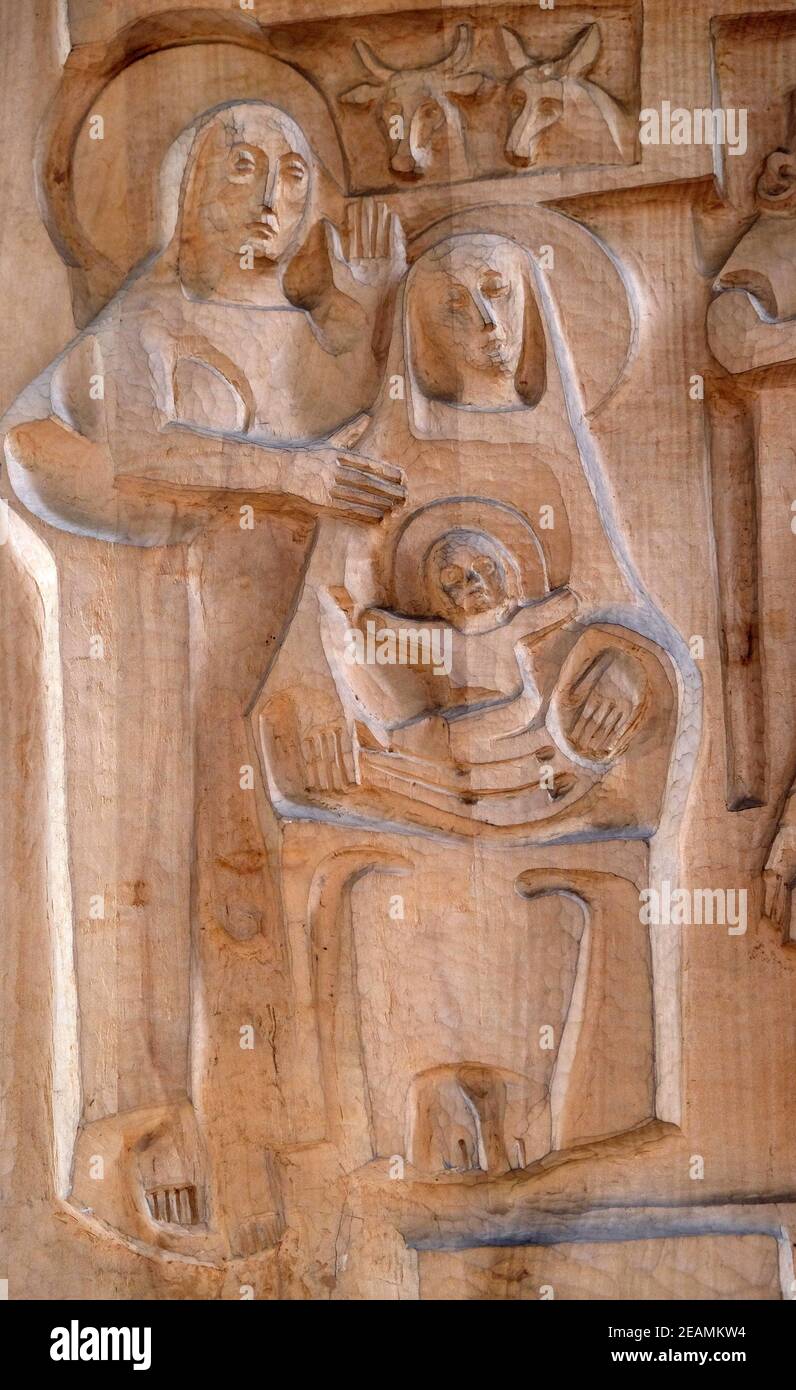 Nativity Scene, Birth of Jesus, Saint Lawrence church in Kleinostheim ...