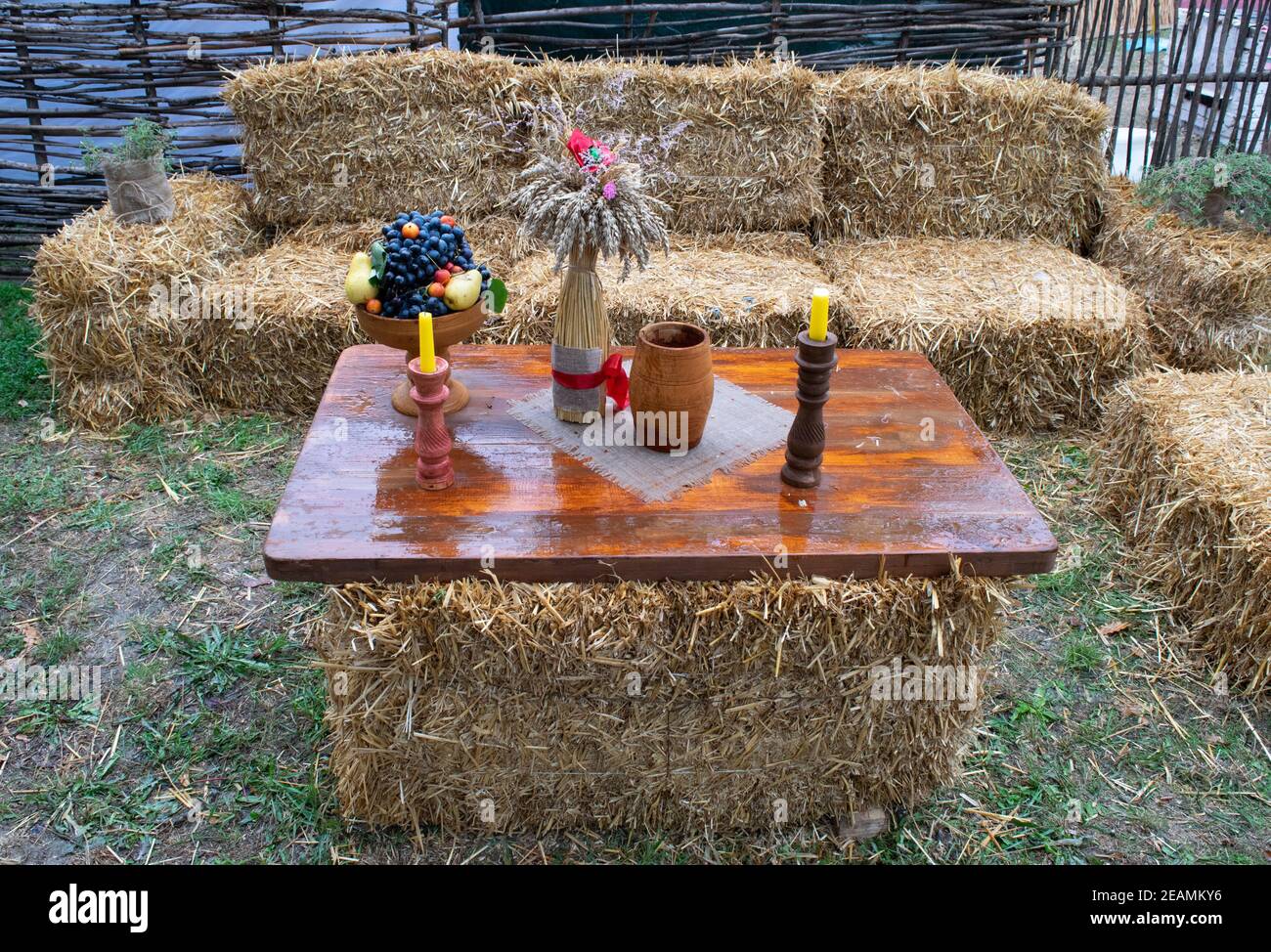 Still life on the tables of summer cafe Stock Photo - Alamy