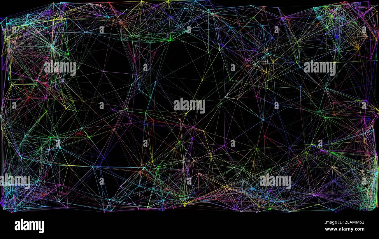 abstract multicolored polygonal mesh background, rendered illustration ...