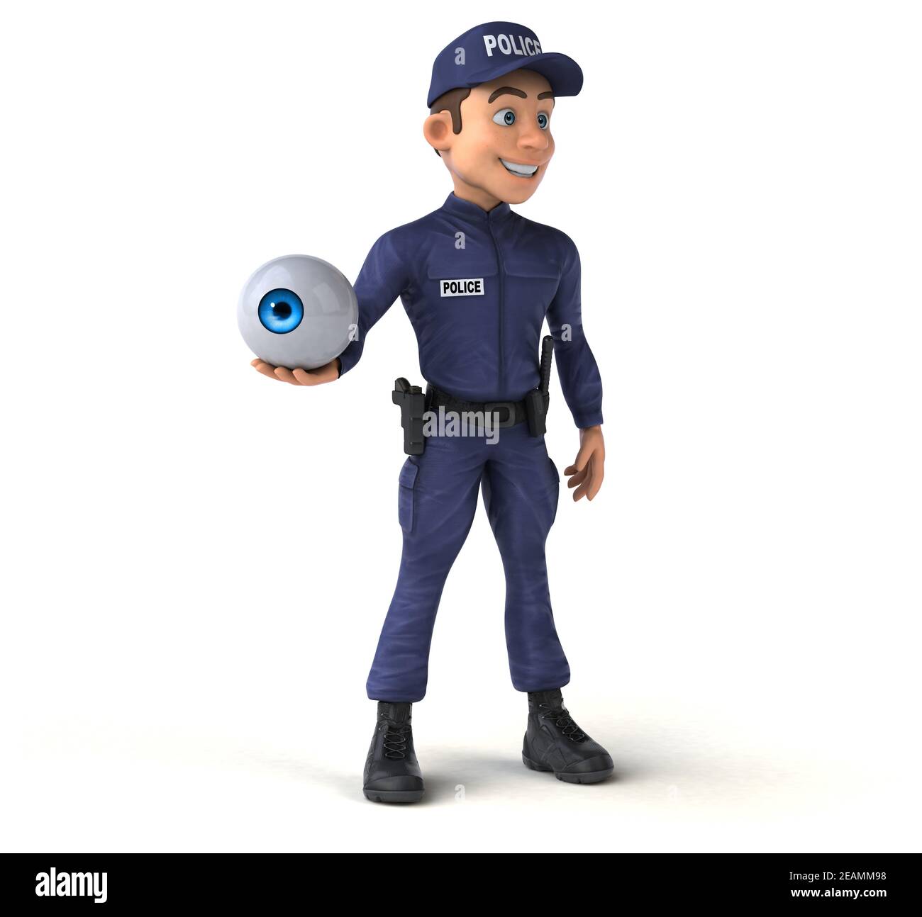 Fun 3D illustration of a cartoon Police Officer Stock Photo - Alamy