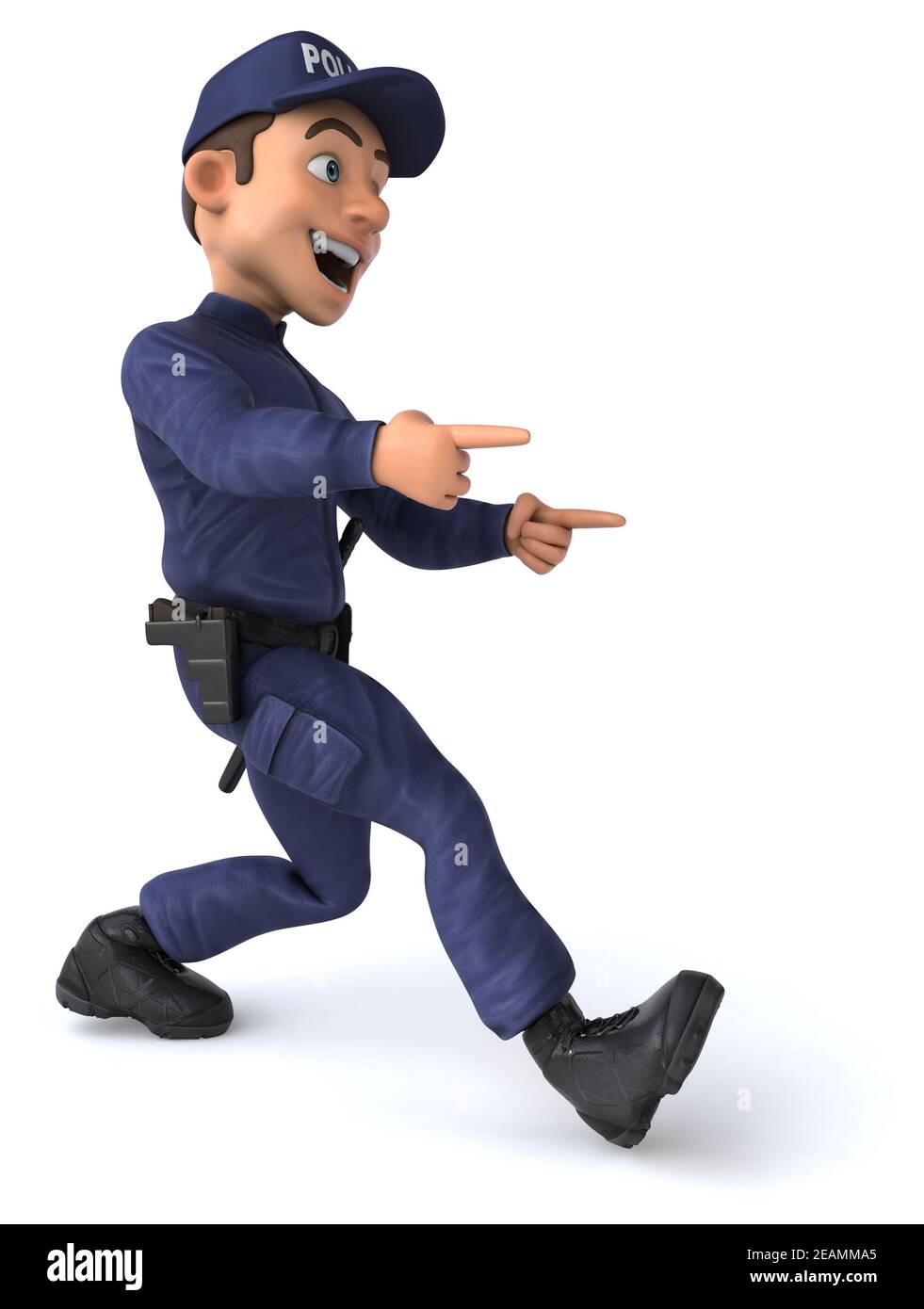 Fun 3D illustration of a cartoon Police Officer Stock Photo - Alamy