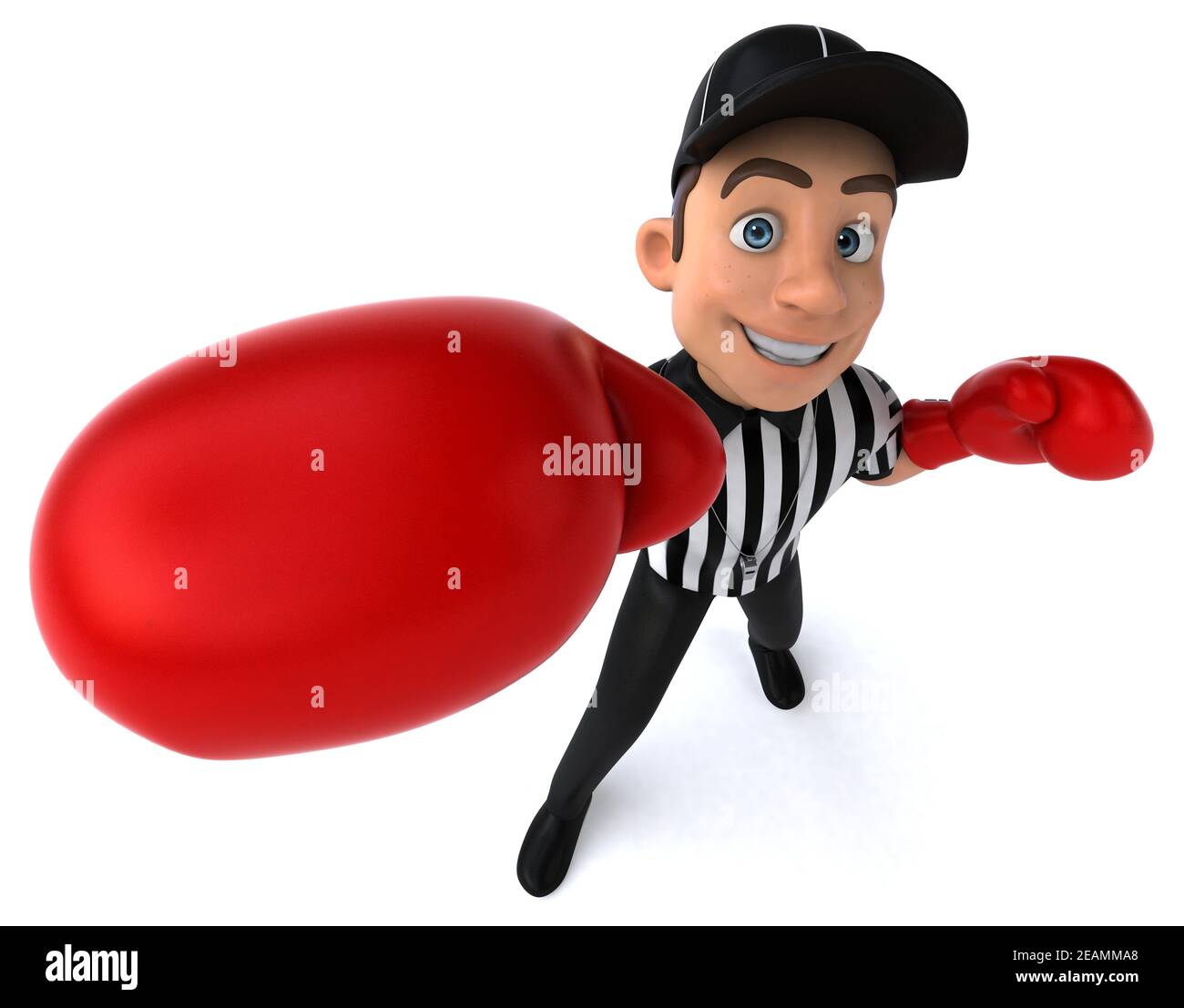 Fun 3D Illustration of an american Referee boxing Stock Photo - Alamy
