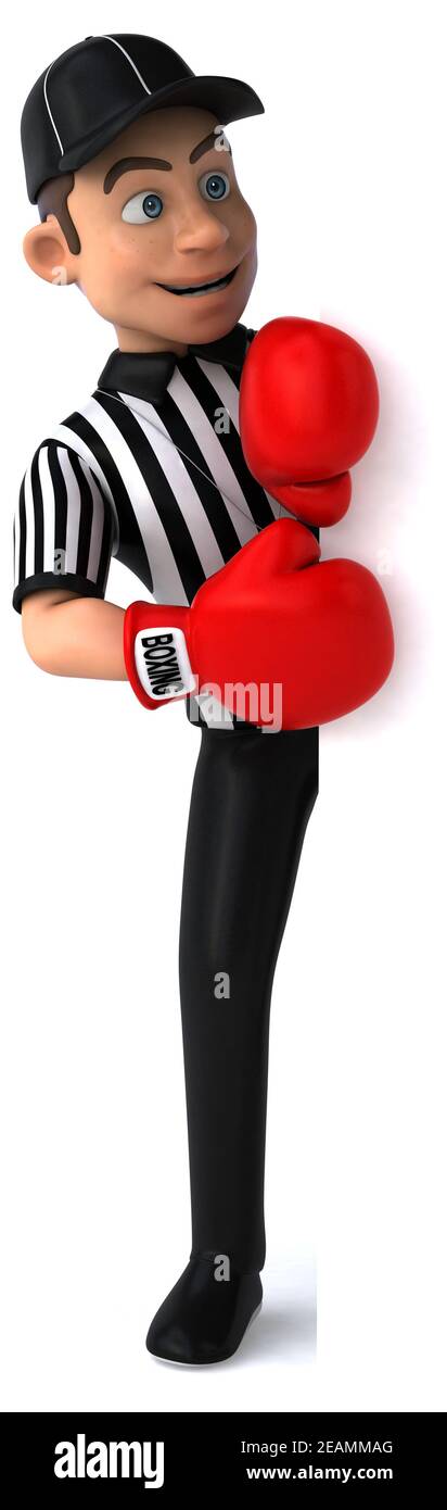 Fun 3D Illustration of an american Referee boxing Stock Photo - Alamy