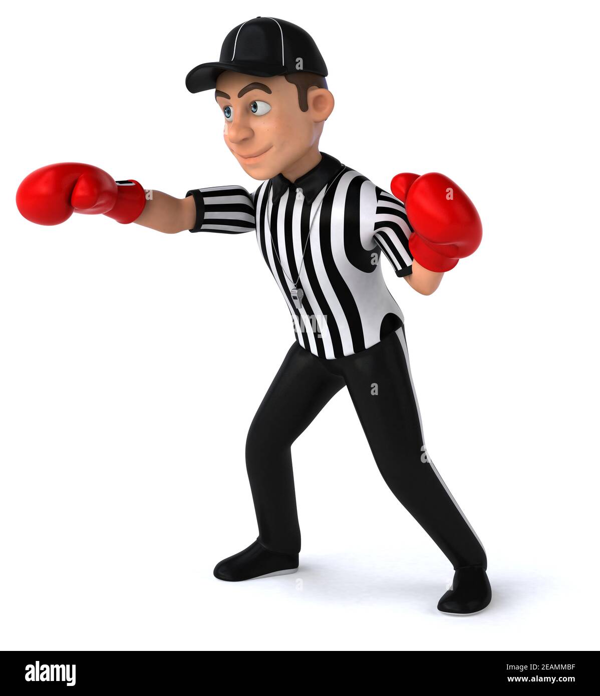 Fun 3D Illustration of an american Referee boxing Stock Photo - Alamy