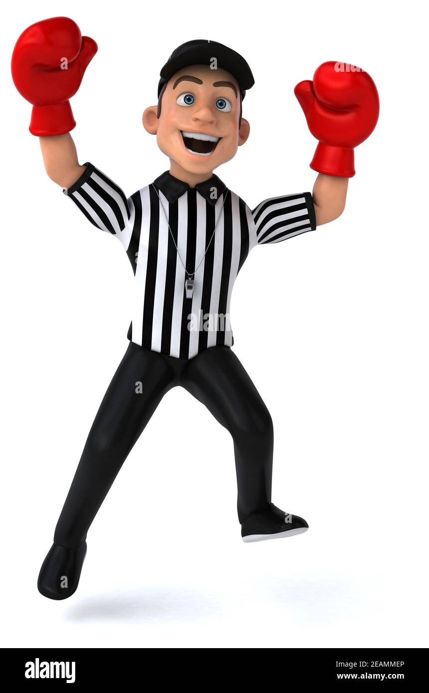 Fun 3D Illustration of an american Referee boxing Stock Photo - Alamy