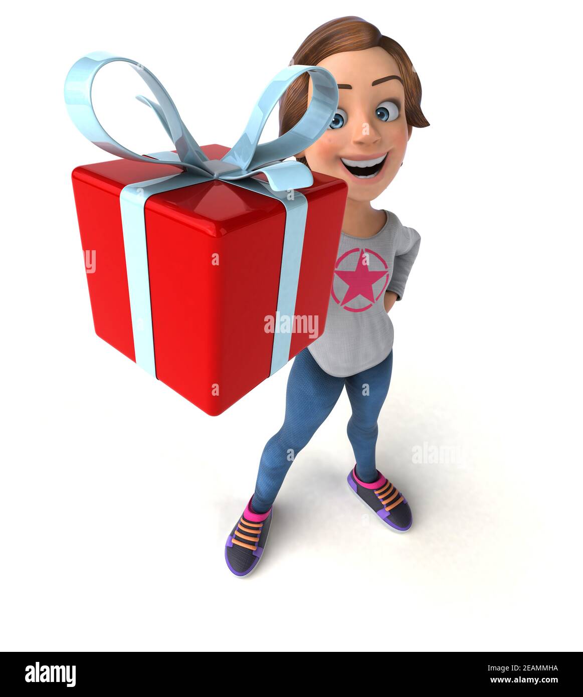 Fun 3D illustration of a cartoon teenage girl Stock Photo - Alamy
