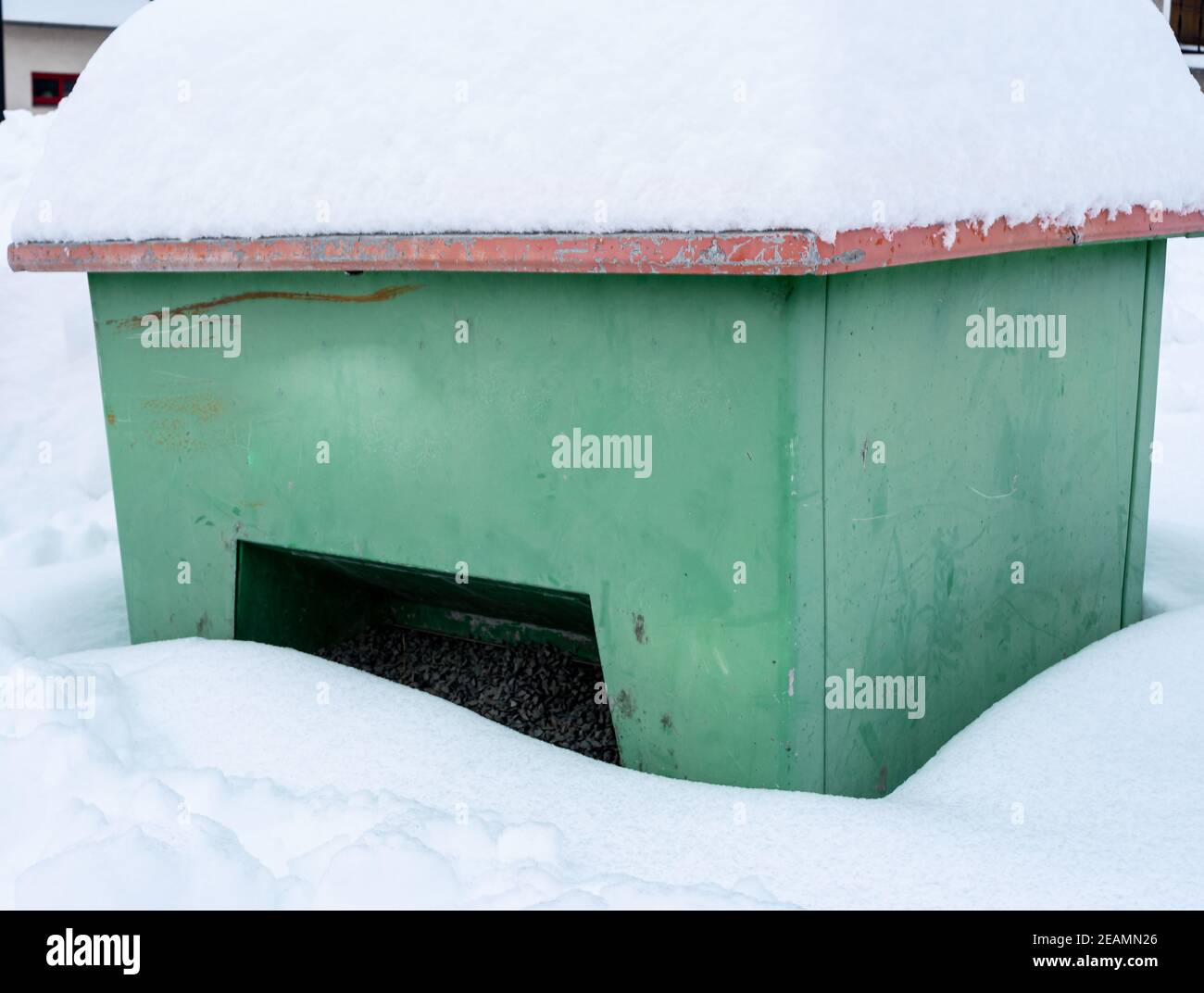 Sand container in winter industry Stock Photo - Alamy