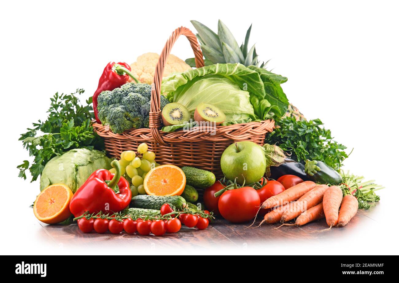 Assorted raw organic vegetables and fruits Stock Photo - Alamy