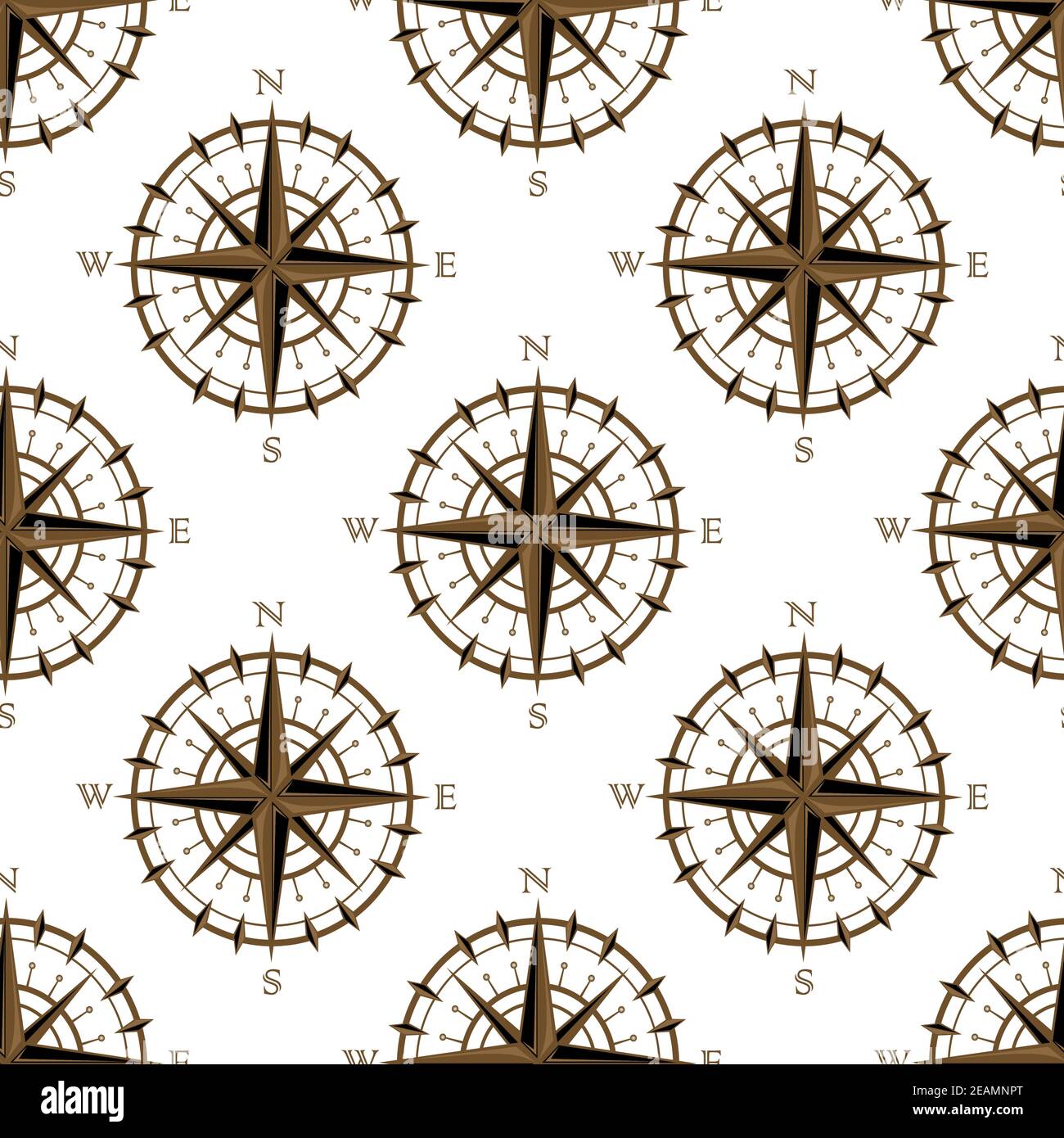 Seamless background pattern of a repeat motif of vintage navigation ...