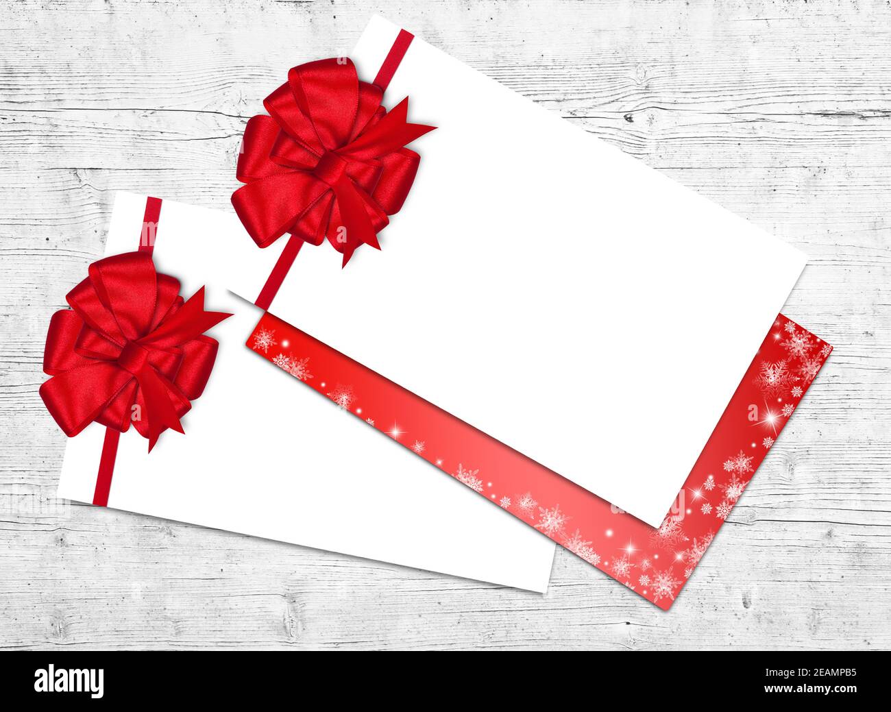 Gift card note with ribbon on isolated background Stock Photo - Alamy