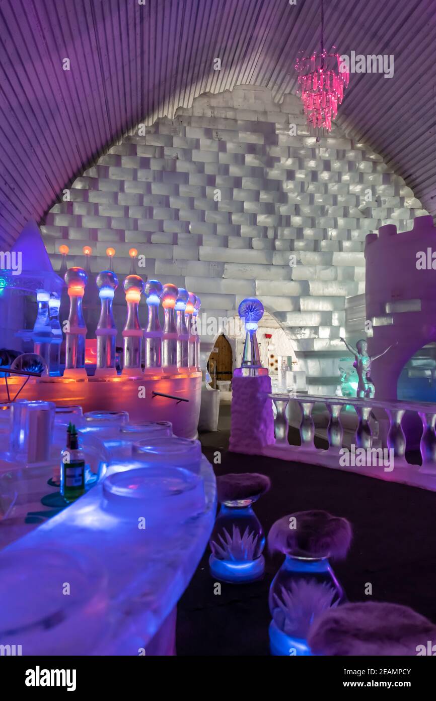 Aurora Ice Museum and Bar at Chena Hot Springs in Fairbanks, Alaska is ...