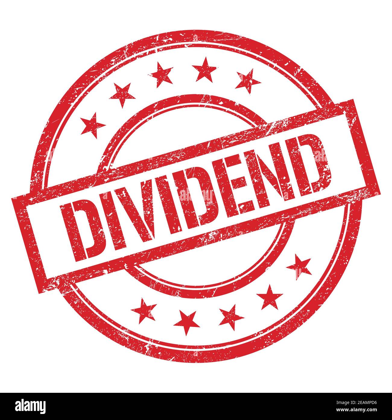 DIVIDEND text written on red round vintage rubber stamp Stock Photo - Alamy