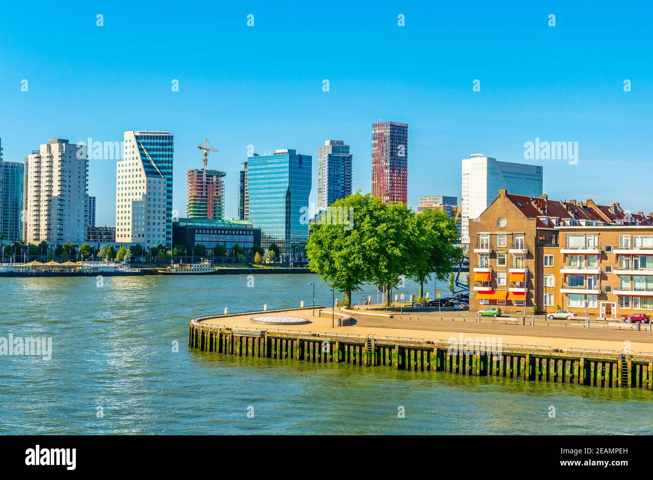 Skyscrapers in the financial center of Rotterdam, Netherlands Stock ...