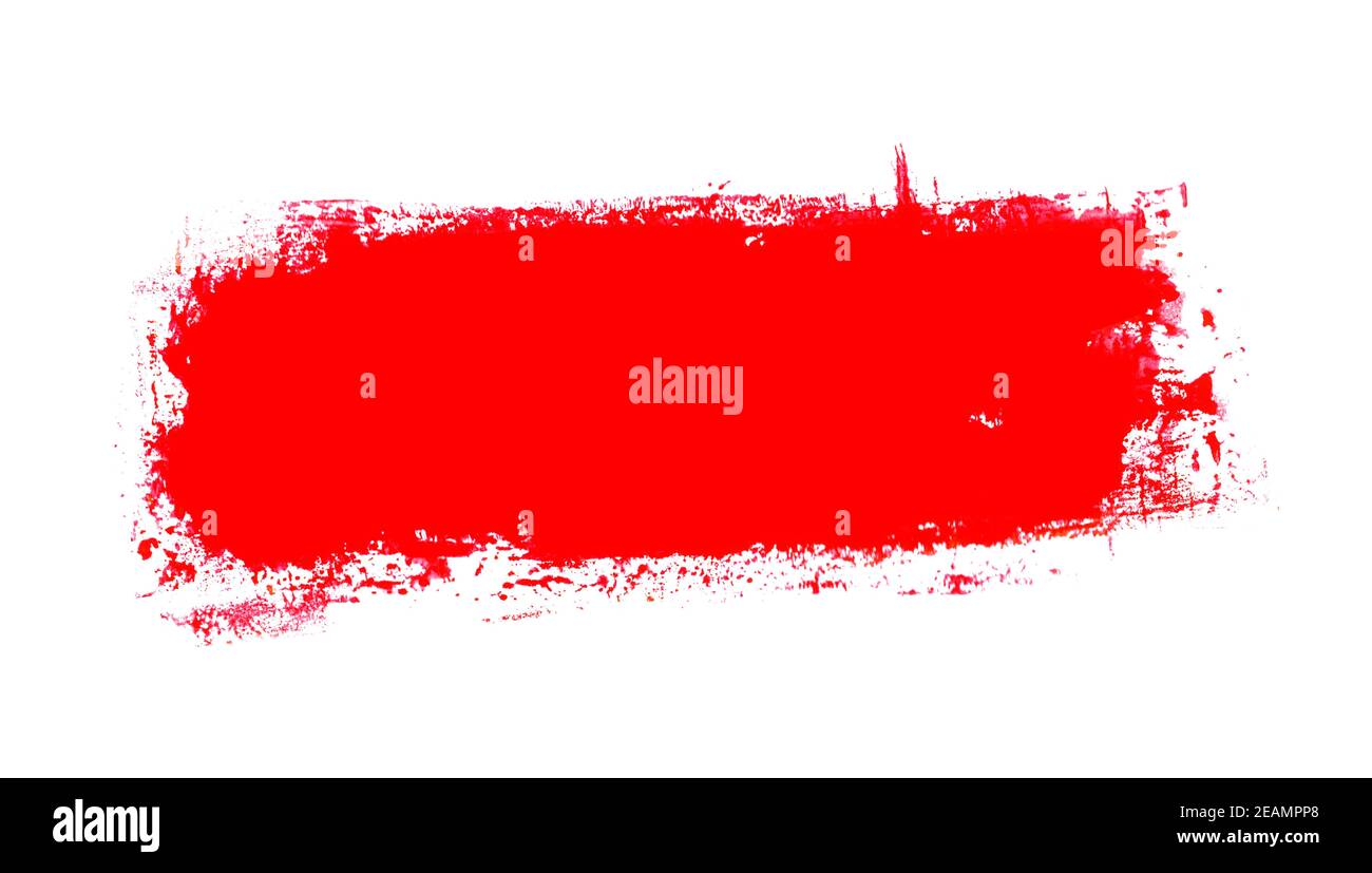 Dirty red watercolor stripe on white background Stock Photo - Alamy