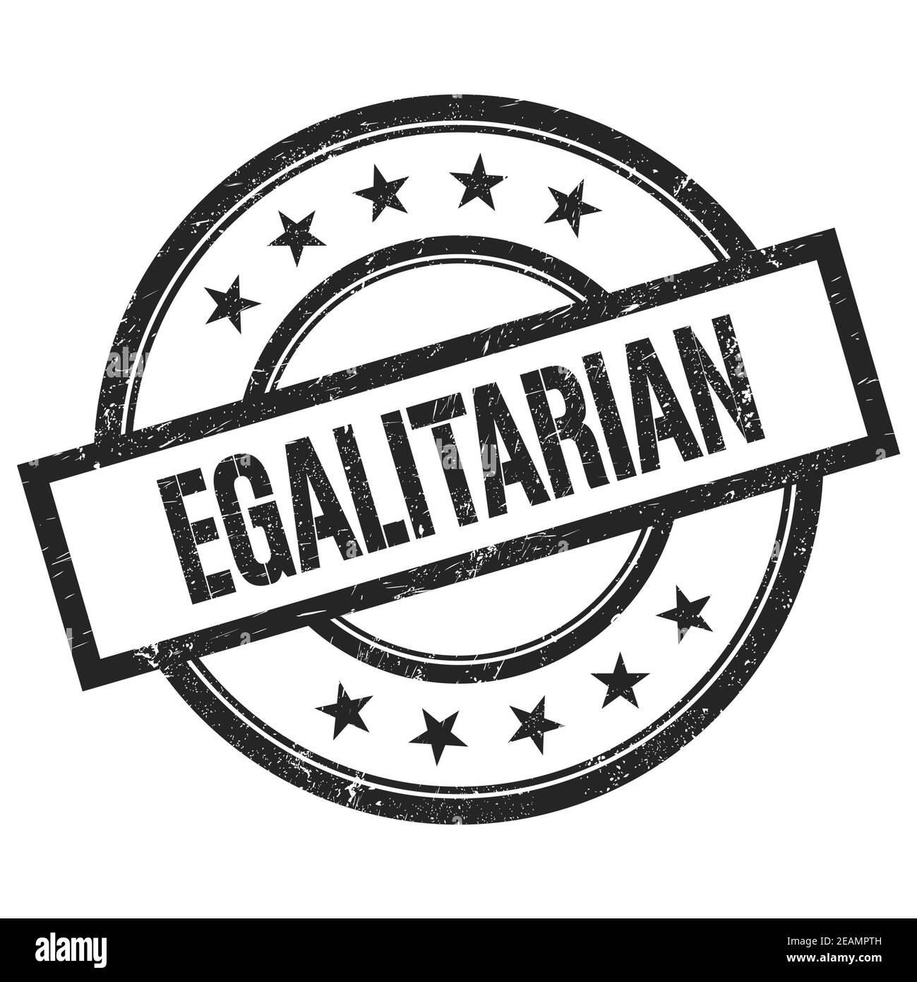 EGALITARIAN text written on black round vintage rubber stamp Stock ...