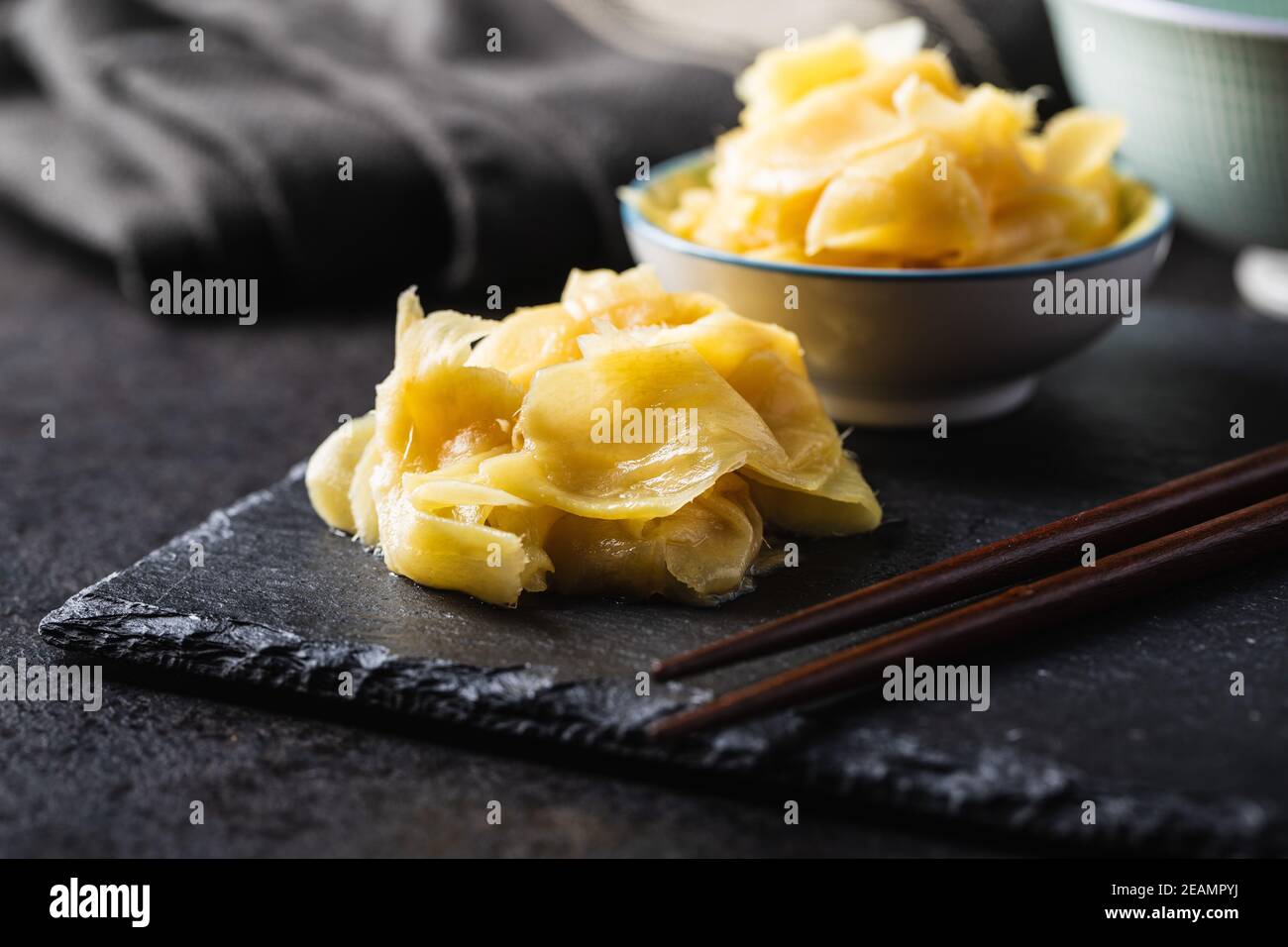 Pickled sushi ginger slices Stock Photo - Alamy