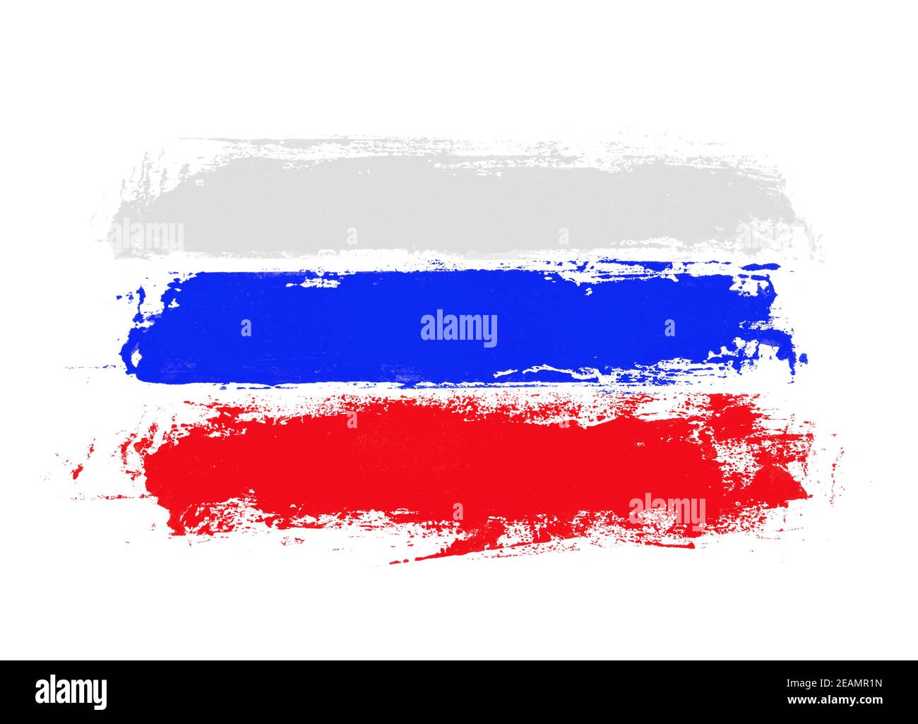 Dirty hand painted flag of Russia Stock Photo - Alamy