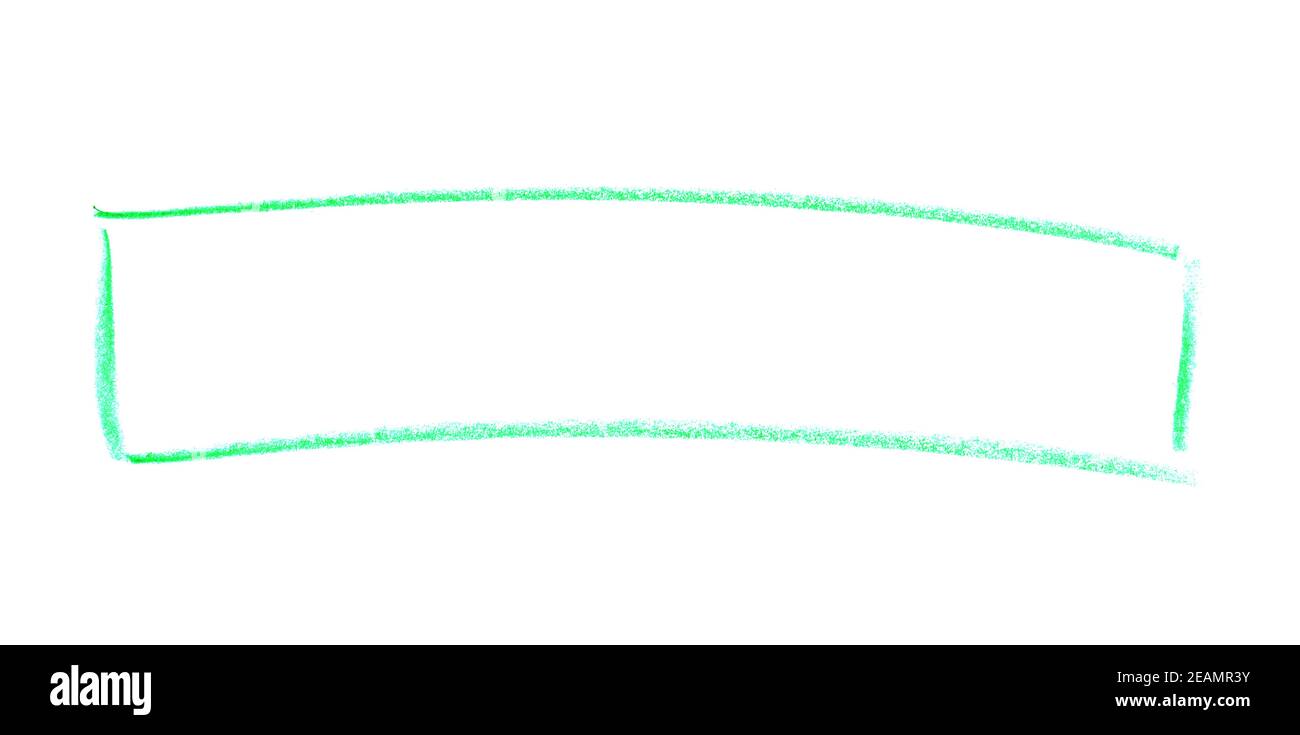 Green hand drawn pencil rectangle frame Stock Photo - Alamy