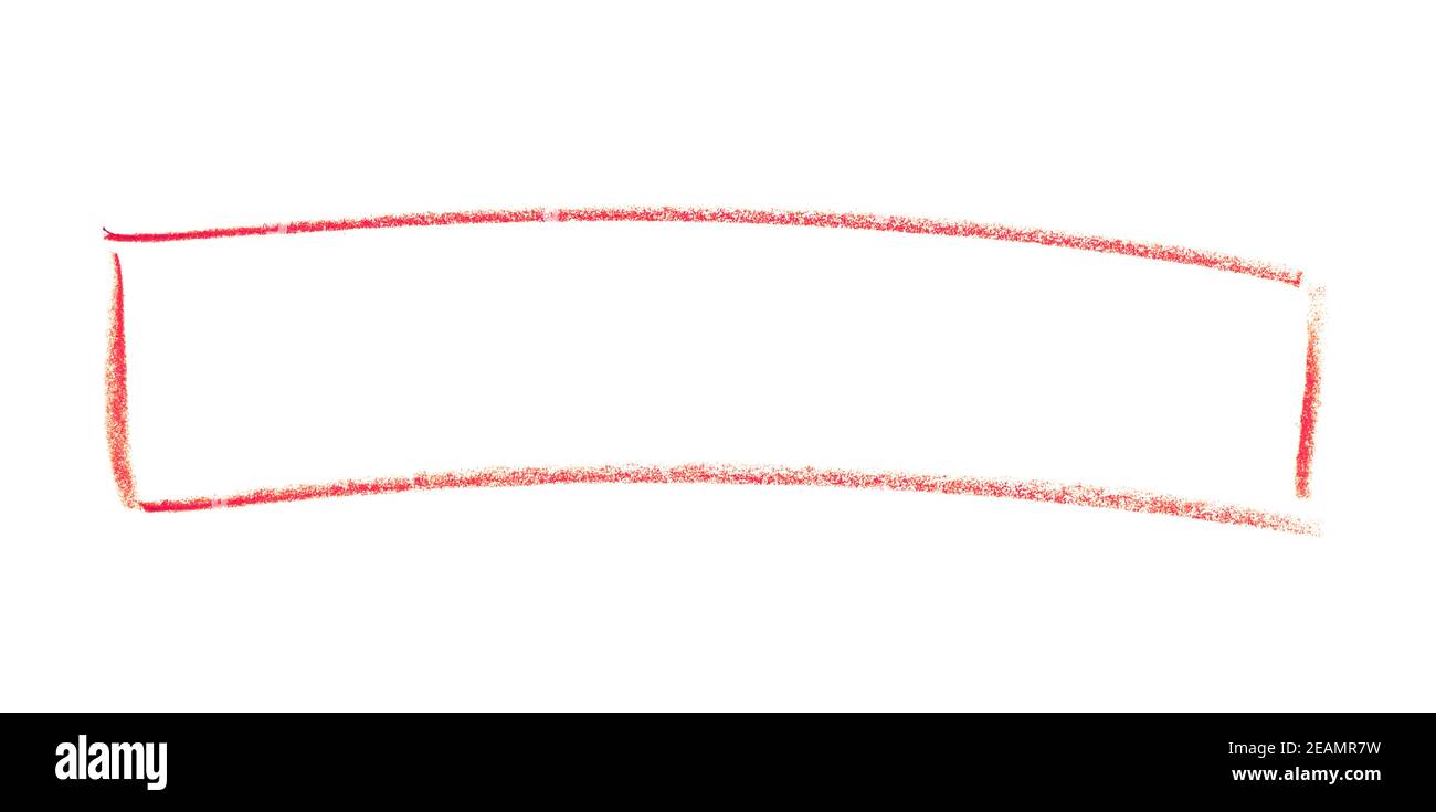 Red hand drawn pencil rectangle frame Stock Photo - Alamy