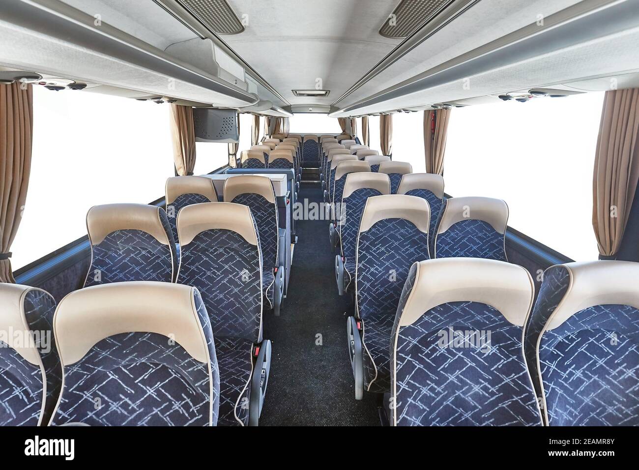Bus interior seats Stock Photo - Alamy