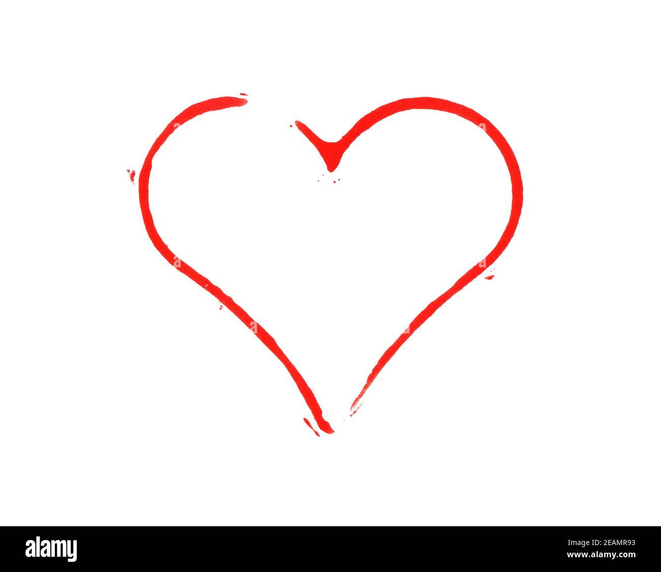 Red hand painted heart symbol Stock Photo - Alamy