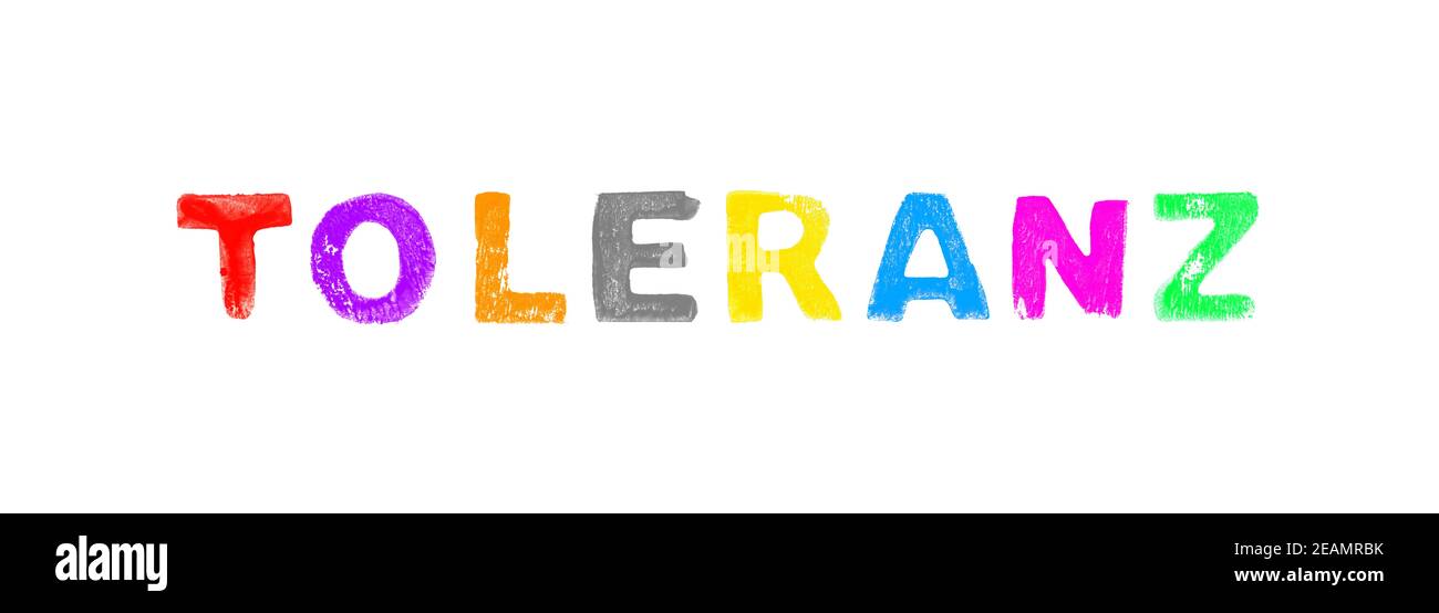 Tolerance - Text with colorful stencil letters Stock Photo - Alamy