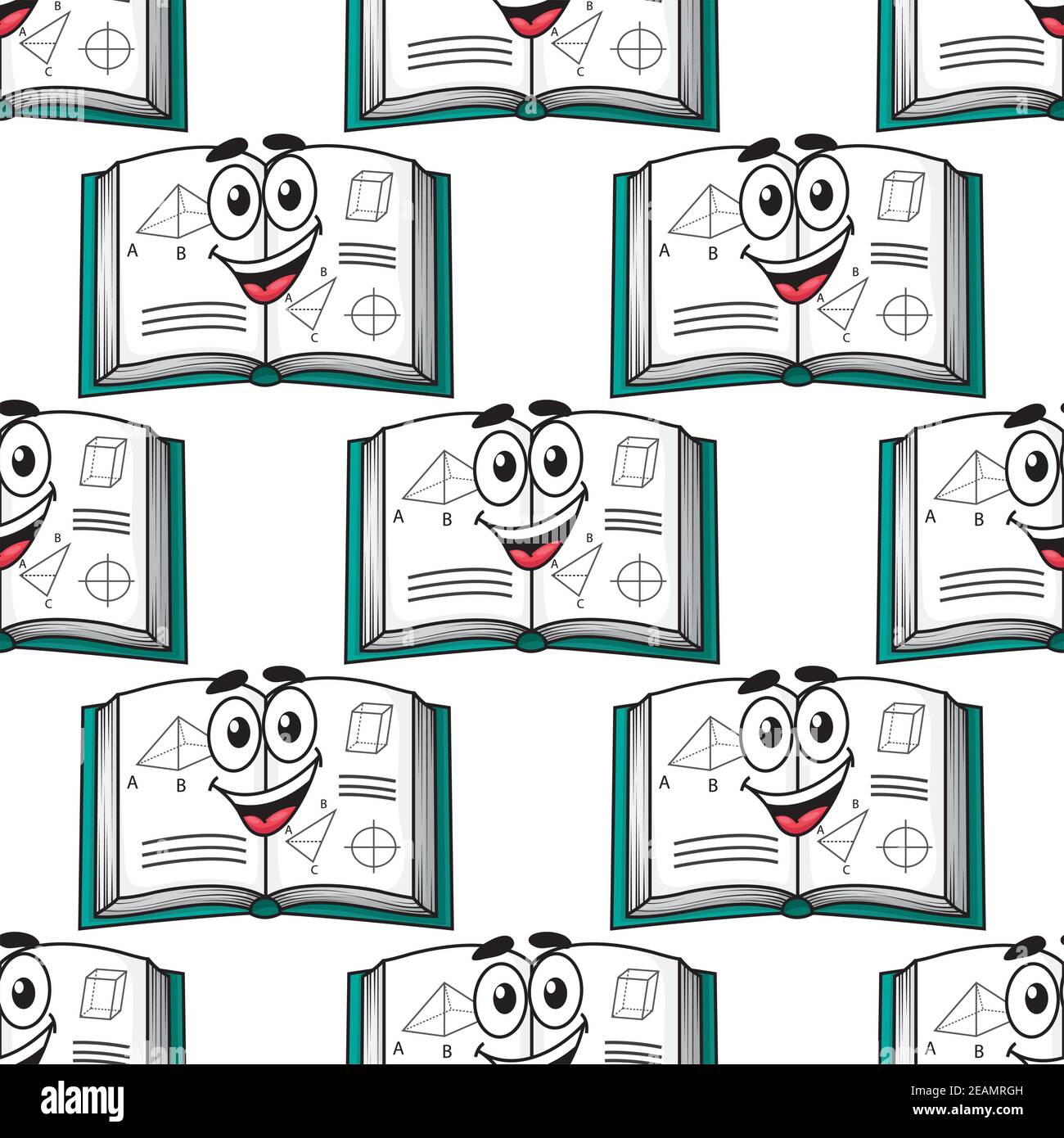 Seamless background pattern of a happy science textbook with a repeat ...