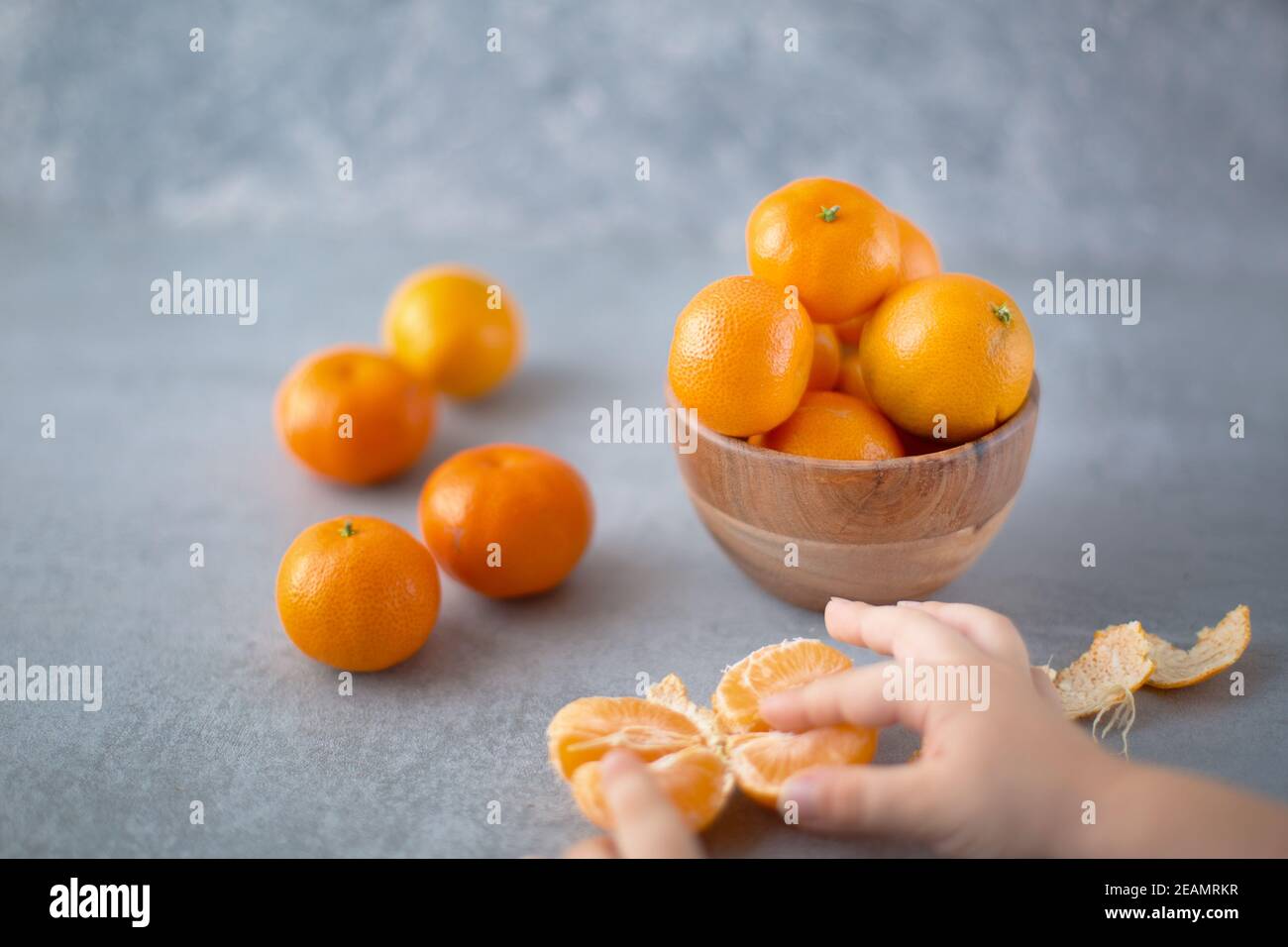 Fresh whole clementine fruits on neutral background Stock Photo - Alamy