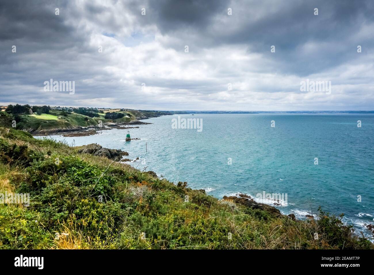 Lighthouse and coast landscape in Brittany, France Stock Photo - Alamy