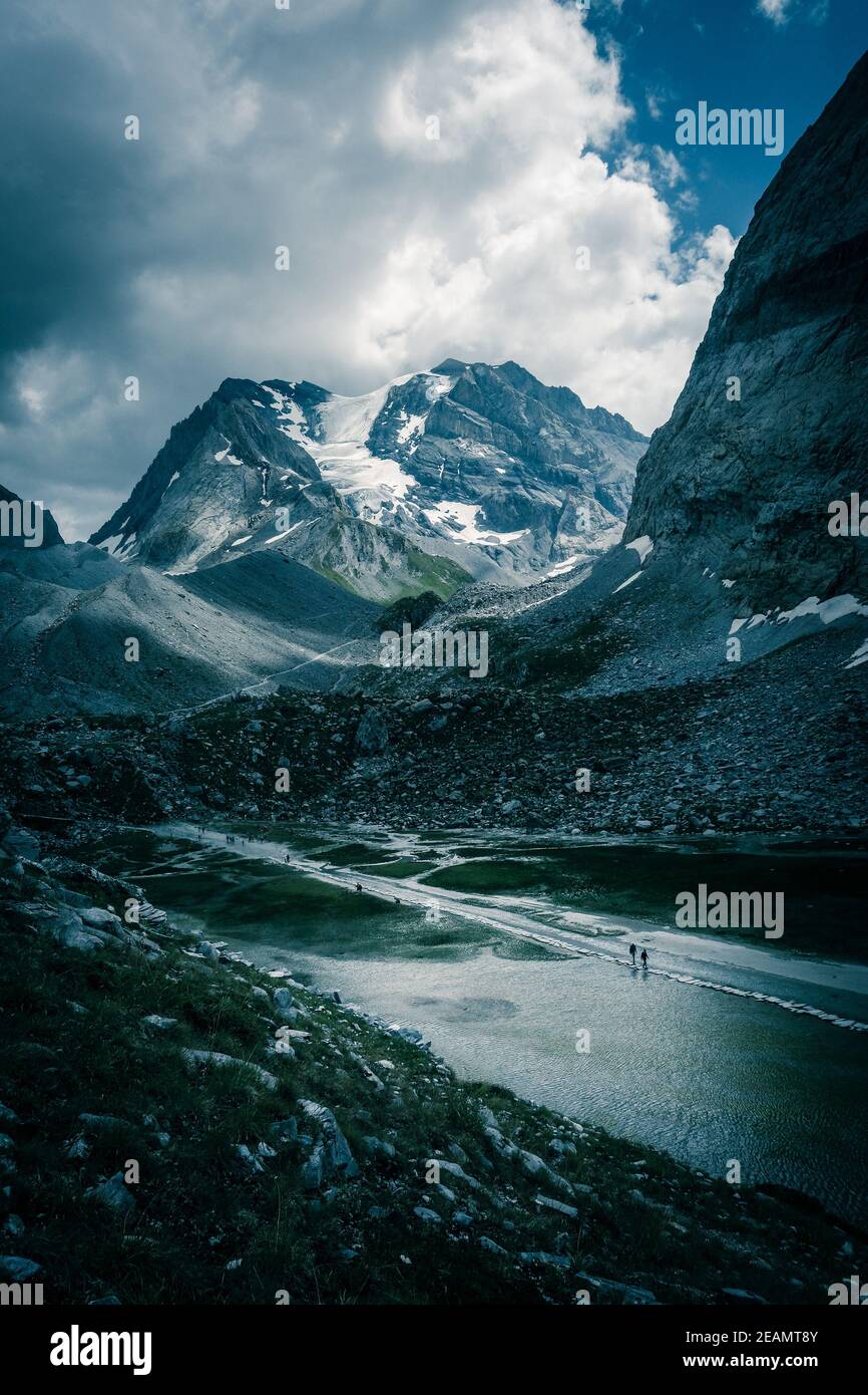 Cow lake, Lac des Vaches, in Vanoise national Park, France Stock Photo ...